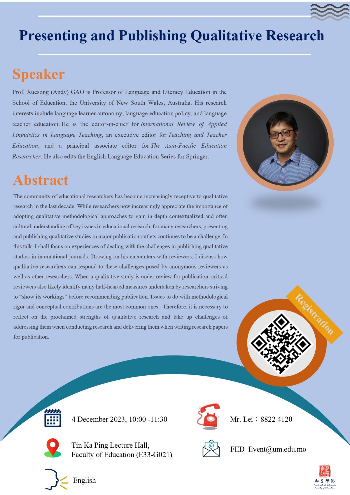 Seminar on “Presenting and Publishing Qualitative Research” – Faculty ...