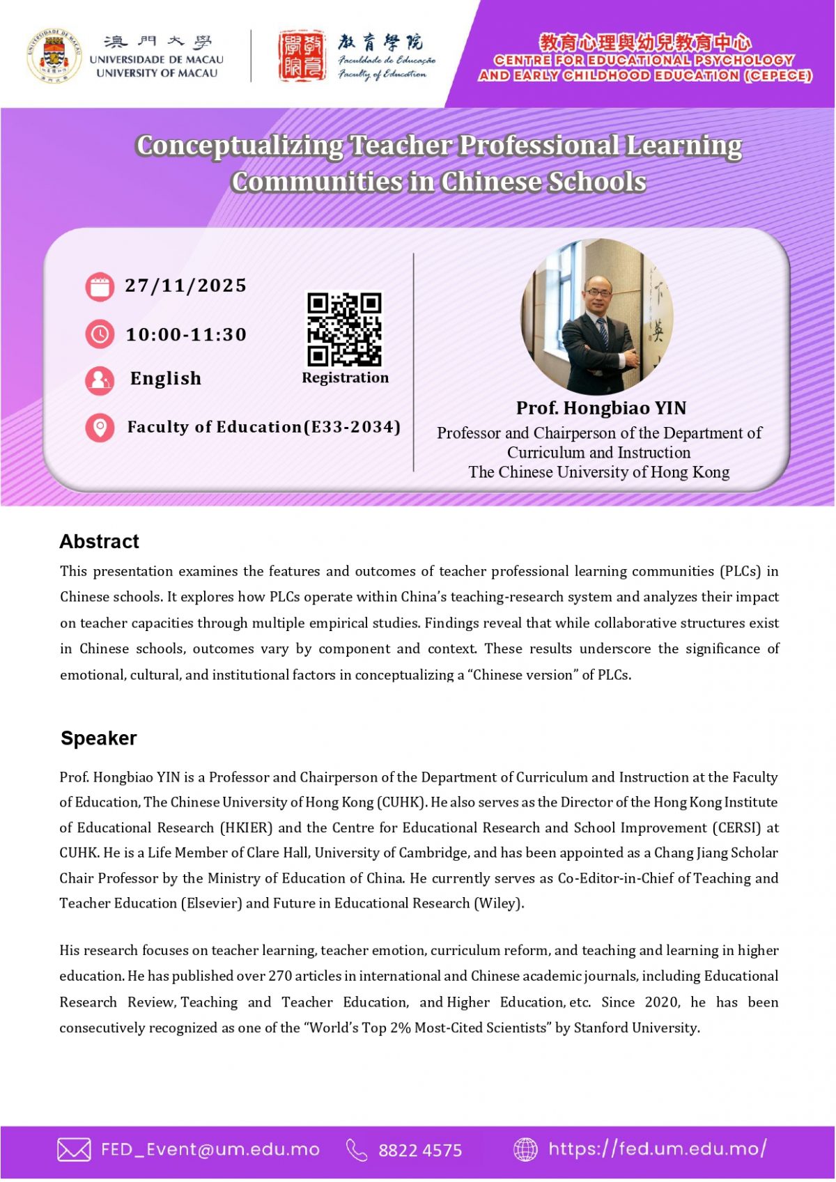 FED-CEPECE Seminar: “Conceptualizing Teacher Professional Learning ...